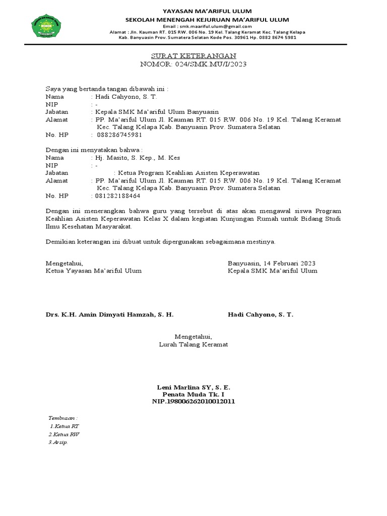 SURAT PENGANTAR | PDF