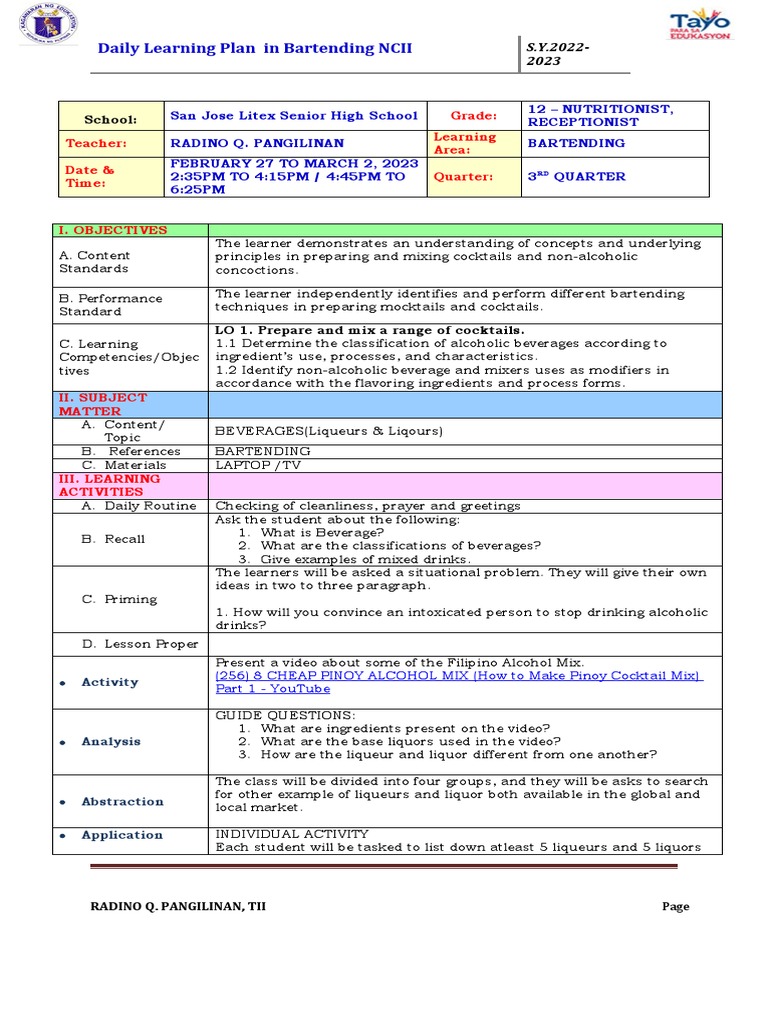 FBS DLL | PDF | Cocktails | Drink
