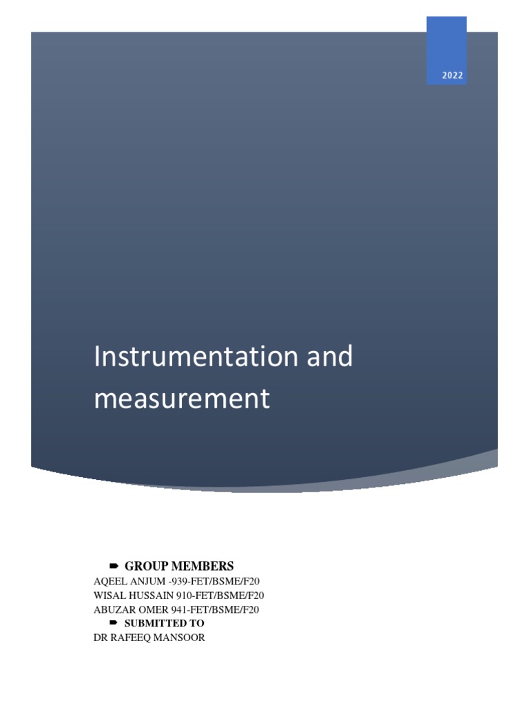 Instrumentation and Measurement Project Report PDF | PDF | Water Vapor ...