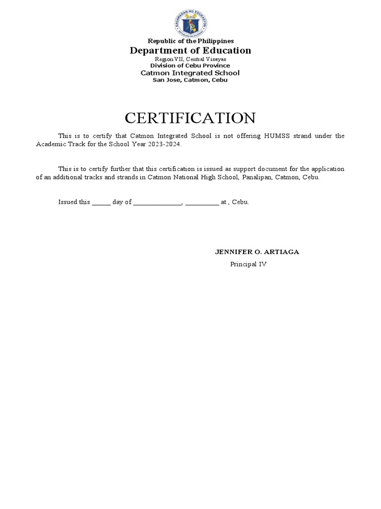 SHS Application Required Documents 4 | PDF