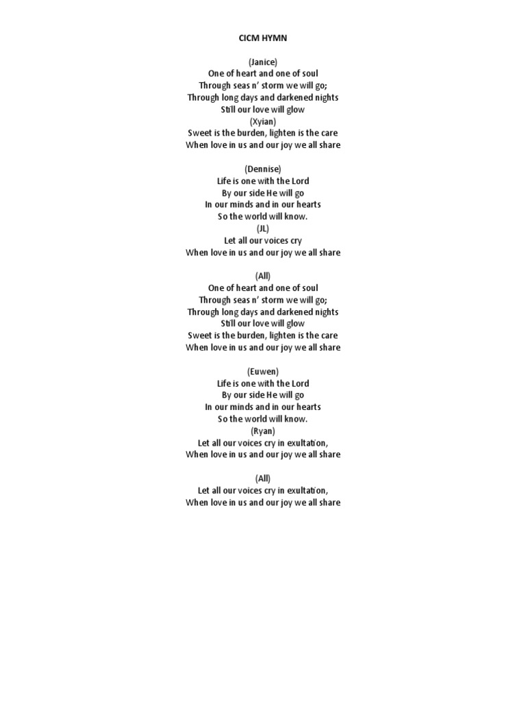 Cicm Hymn | PDF