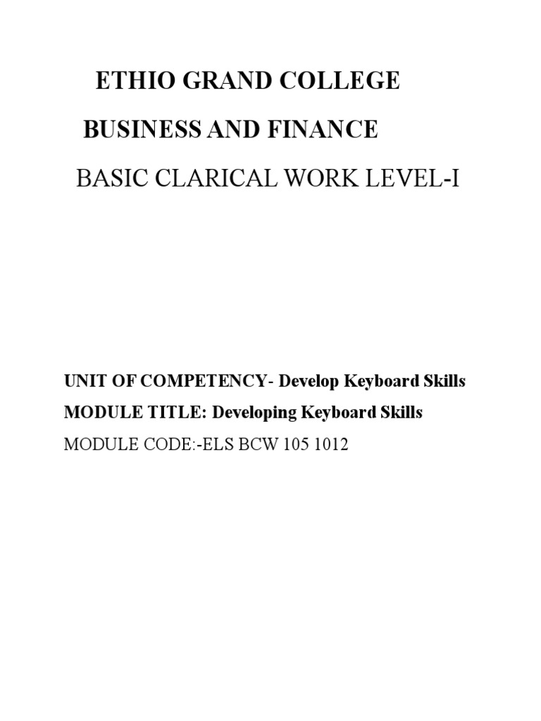 Developing Keyboard Skill Pdf Computer Keyboard Human Factors And Ergonomics