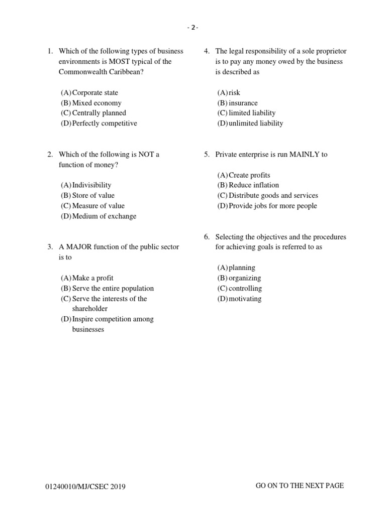 CSEC POB June 2019 P1 PDF | PDF | Taxes | Banks