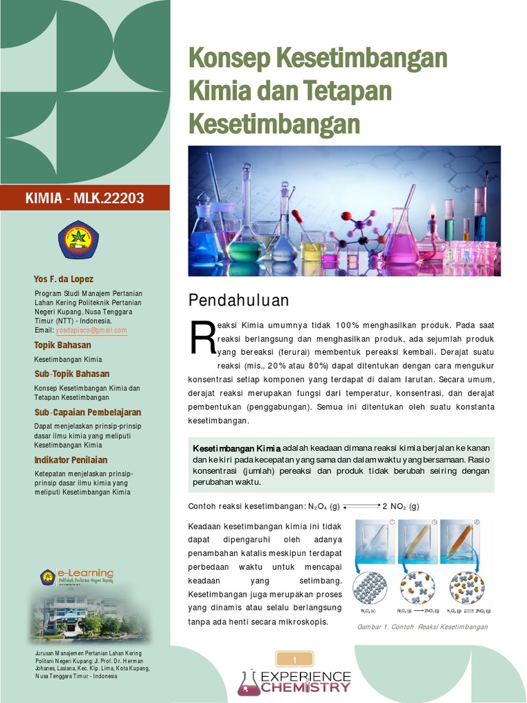 8-1-Konsep Dan Tetapan Kesetimbangan Kimia | PDF