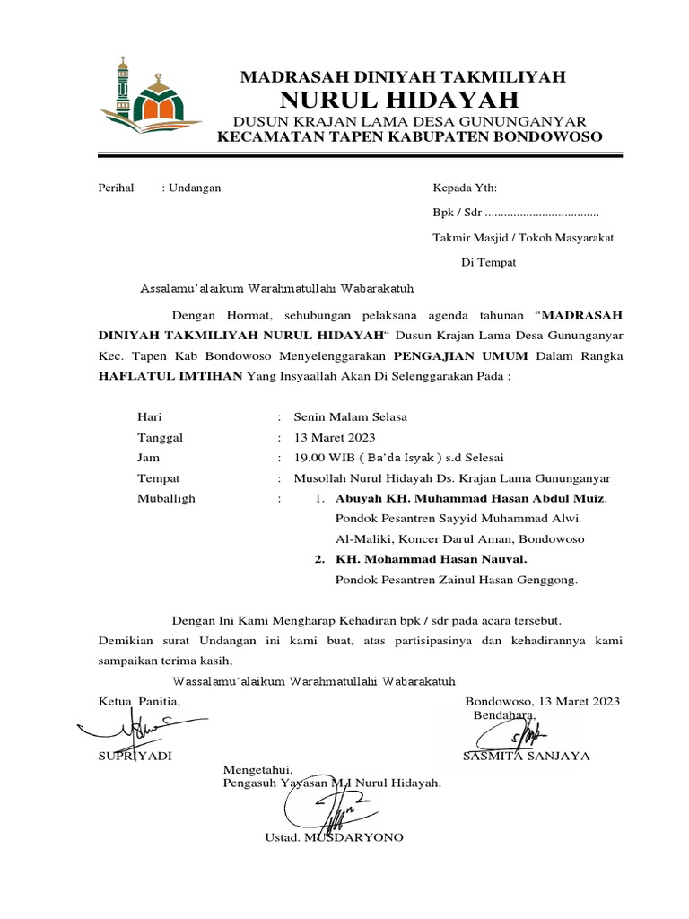 undangan pengajian resmi | PDF