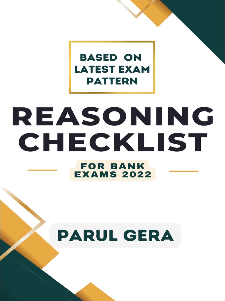 Reasoning Checklist 178 PDF 2022 by Parul Gera | PDF