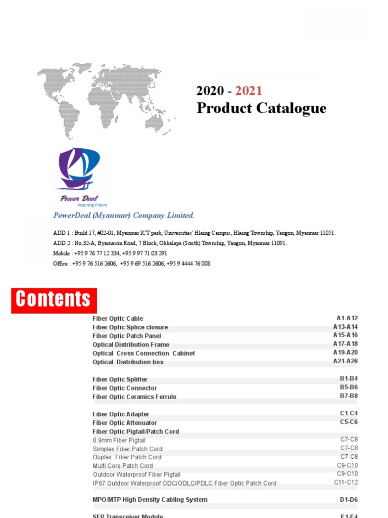 Powerdeal Fiber Product Catalogue PDF | PDF | Optical Fiber | Fiber To ...