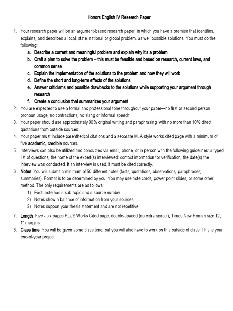 Honors English IV Research Paper | PDF | Adolescence | Essays