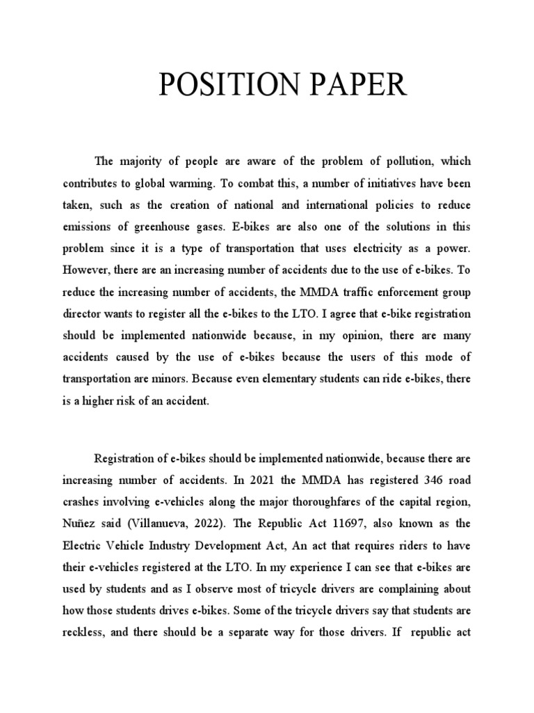 E-Bike Registration to Reduce Accidents | PDF | Economies