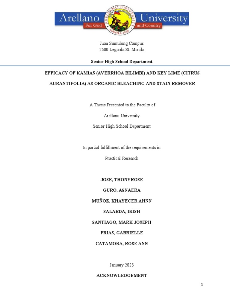 (EDITED) Kamias and Key Lime | PDF | Bleach | Methodology