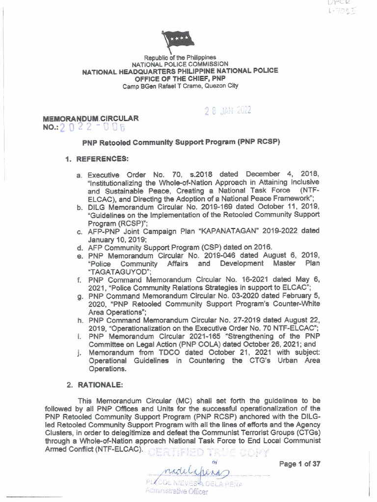 PNP-MC-2022-006 RCSP | PDF
