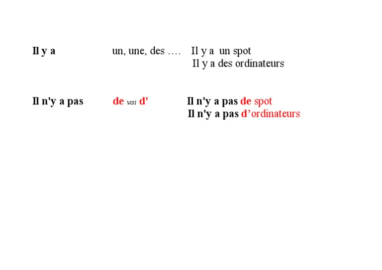 Utilisation de "Il y a" en français | PDF