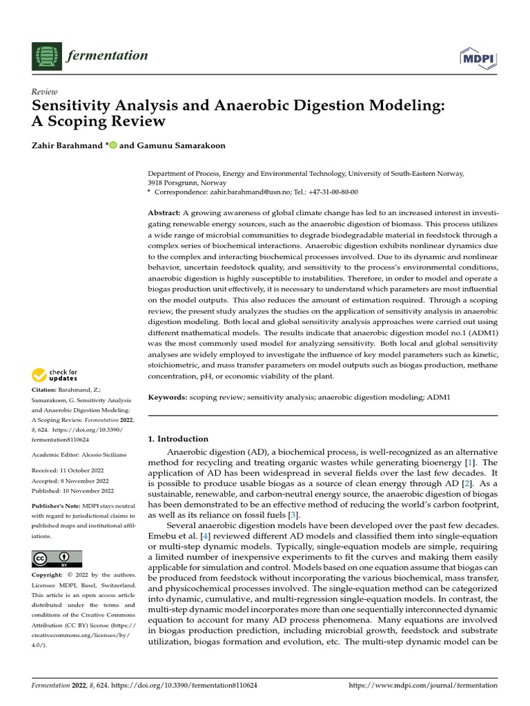 BARAHMAND - 2022 - Sensitivity Analysis and Anaerobic Digestion ...