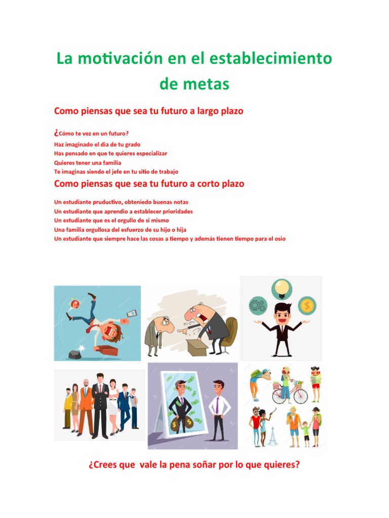 Motivación para Alcanzar Metas Estudiantiles | PDF | Motivación ...