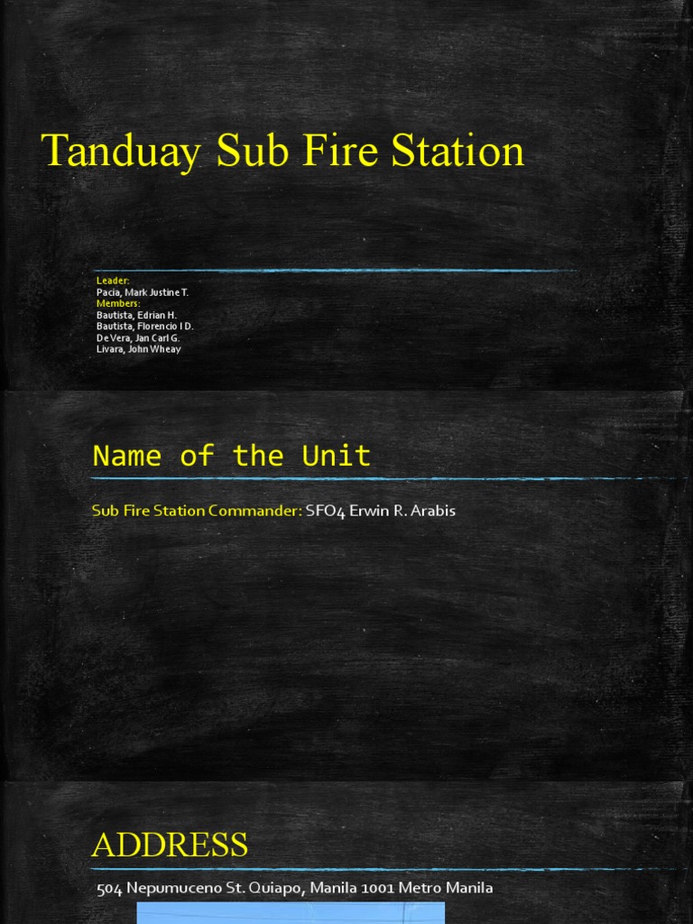 Tanduay Sub Fire Station Overview | PDF