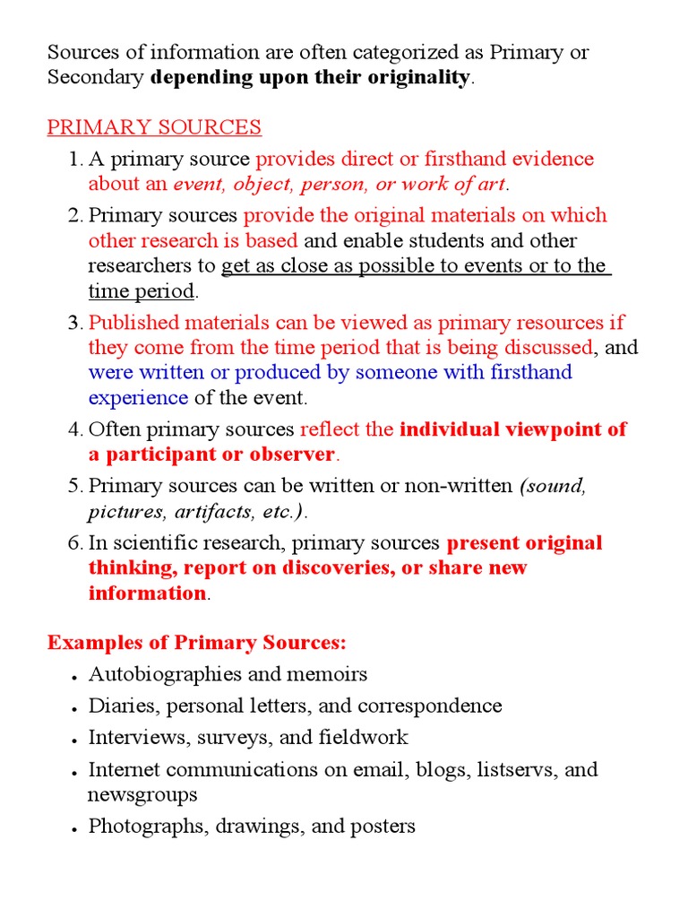 Understanding Primary and Secondary Sources | PDF | Primary Sources ...