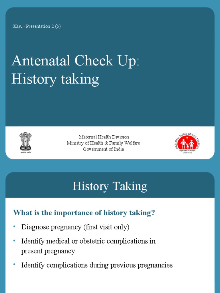 2b - Antenatal Check Up History Taking | PDF | Pregnancy | Childbirth
