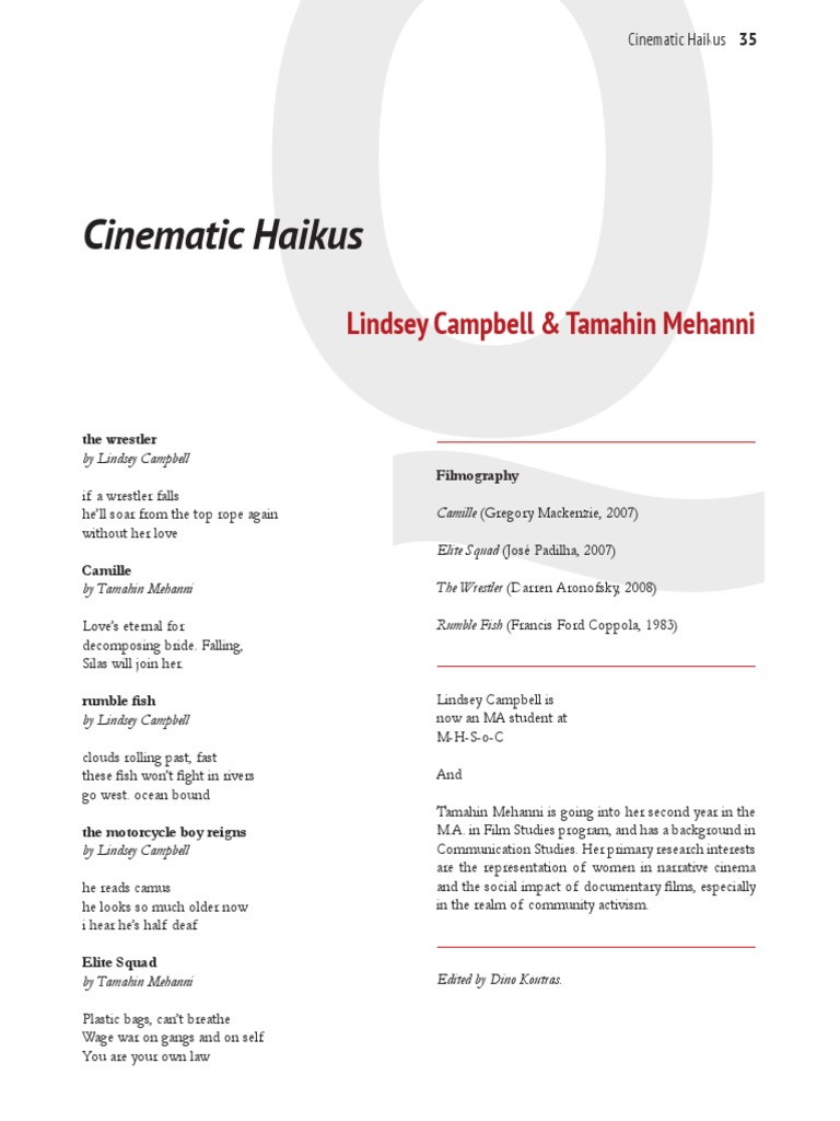 EDITION 14 - Plaintext - 10 - Cinematic Haikus | PDF