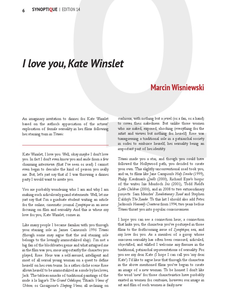 EDITION 14 - Plaintext - 02 - I Love You, Kate Winslet | PDF