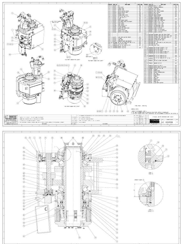Sandvik DE710 Rotation Unit Assembly Drawing | PDF | Screw | Equipment
