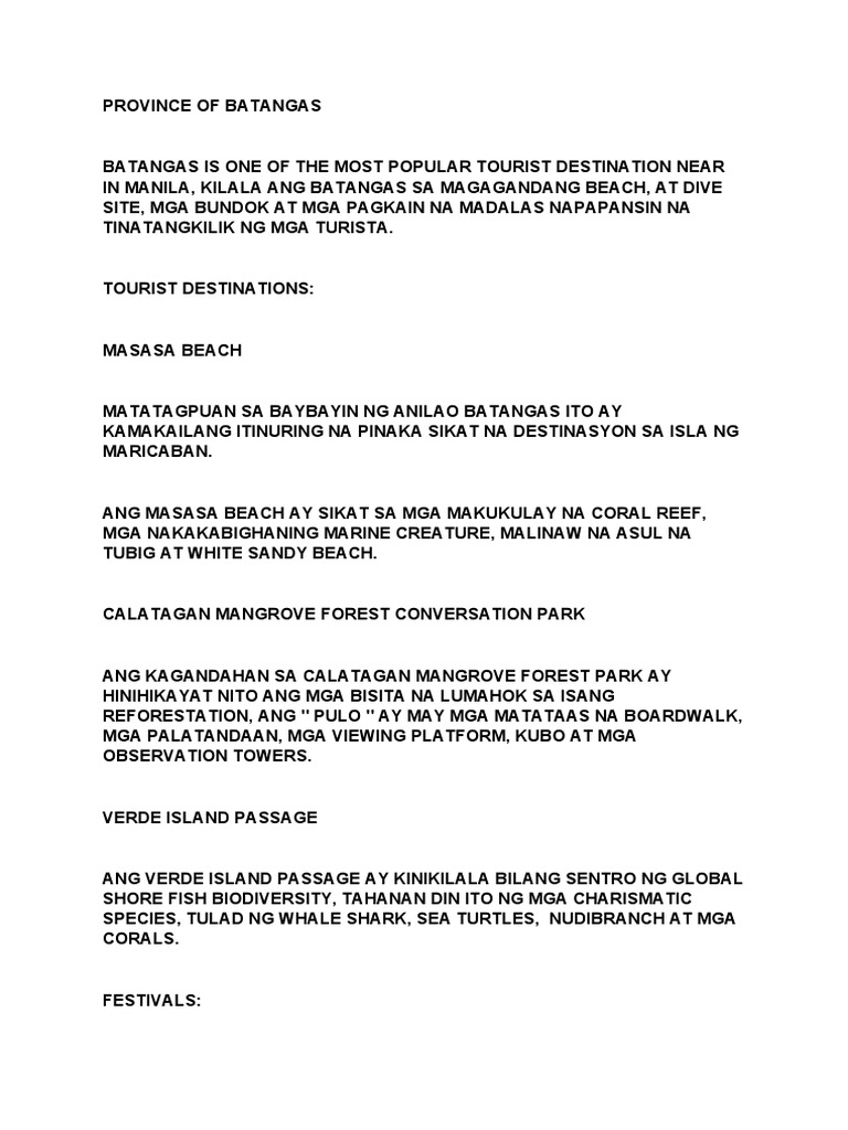 Province of Batangas | PDF