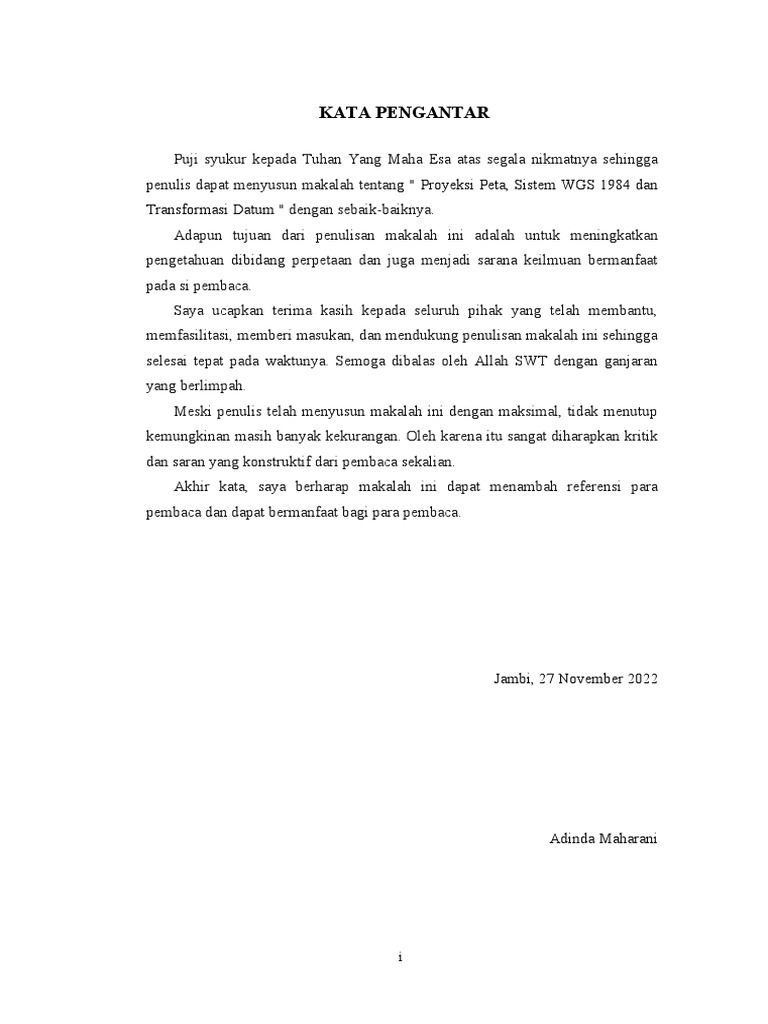 Proyeksi Peta dan Sistem WGS 1984 | PDF