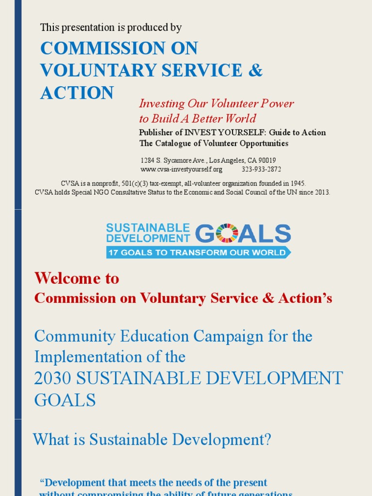 Cvsa SDG Presentation PPT | PDF | Food Security | Sustainability