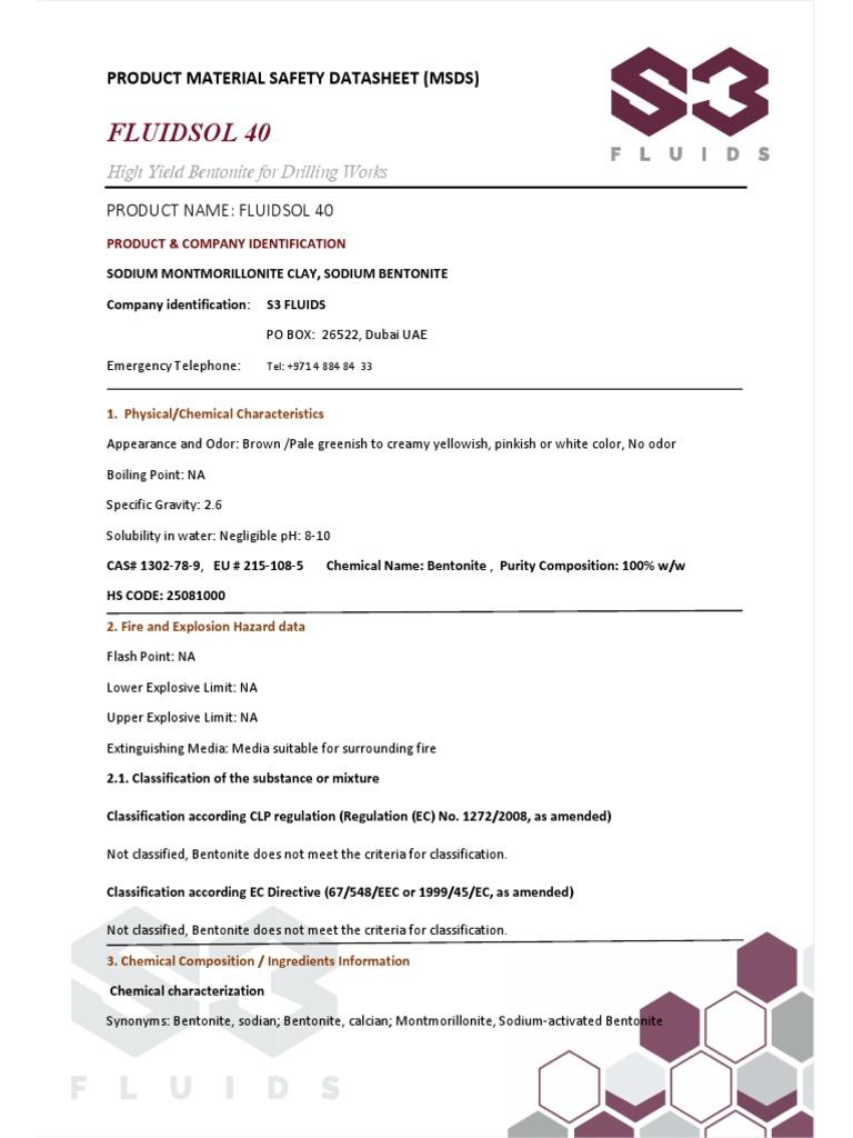 Msds-Fluidsol 40 | Download Free PDF | Dangerous Goods | Toxicity