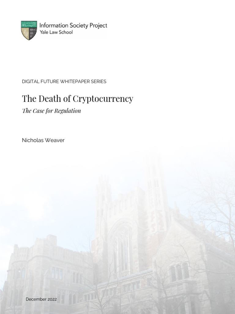 Weaver Death of Cryptocurrency Final | PDF | Cryptocurrency | Bitcoin