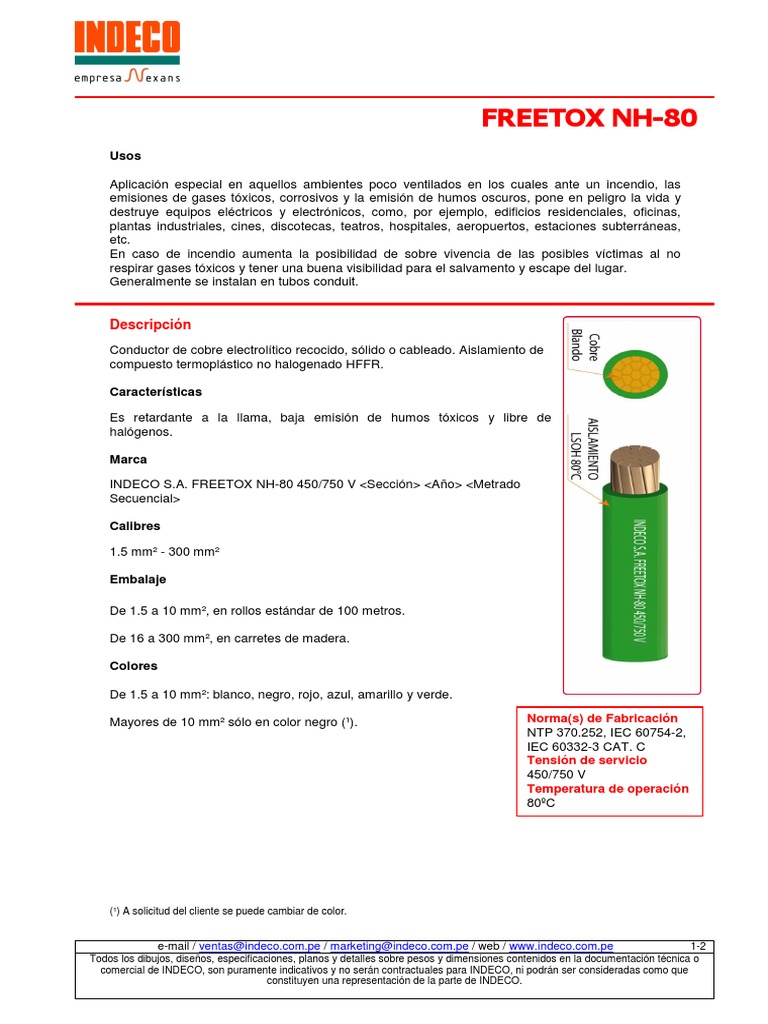 Cable Nh80 | PDF | Cobre | Espectro electromagnético