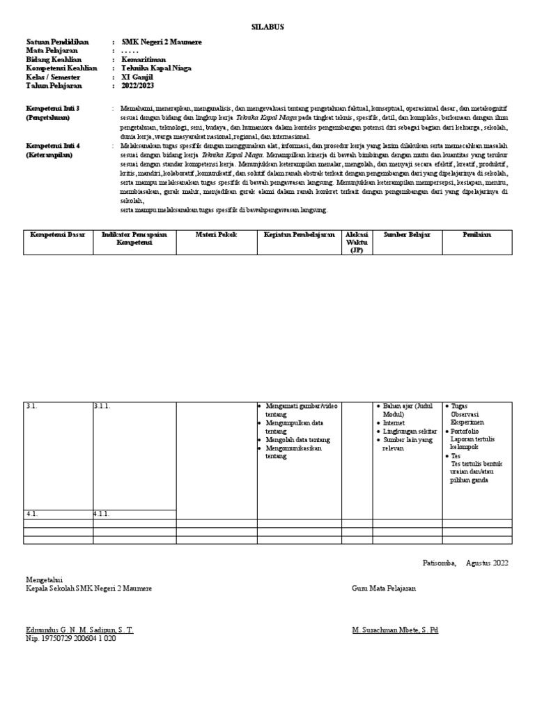 SILABUS TKN (Format).docx | PDF