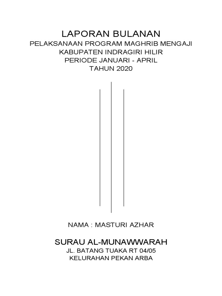 Cover Laporan Bulanan | PDF