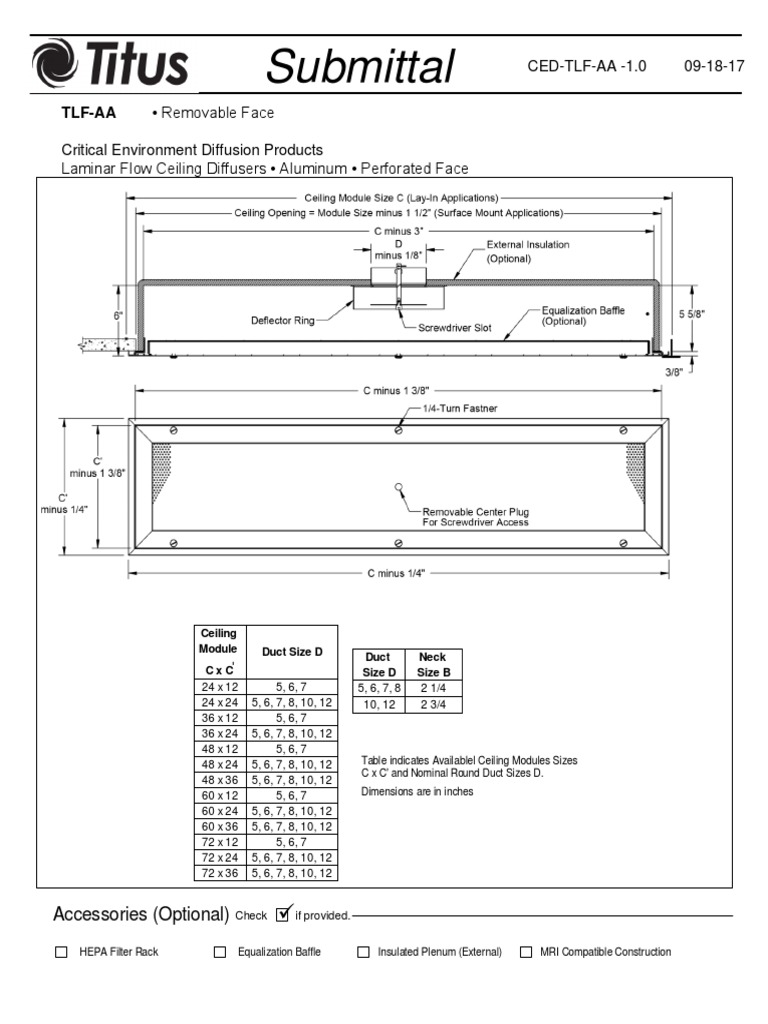 TLF-AA Submittal 09-18-17 PDF | PDF | Duct (Flow) | Equipment