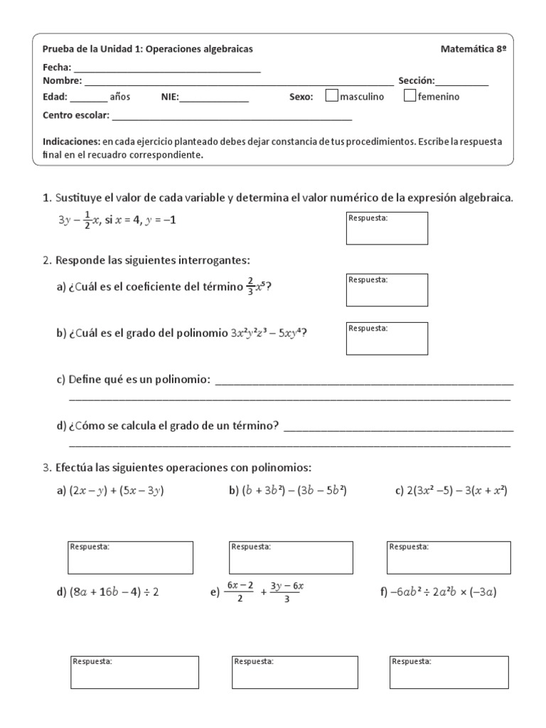 Pruebas 8.° Grado | PDF | Triángulo | Ecuaciones