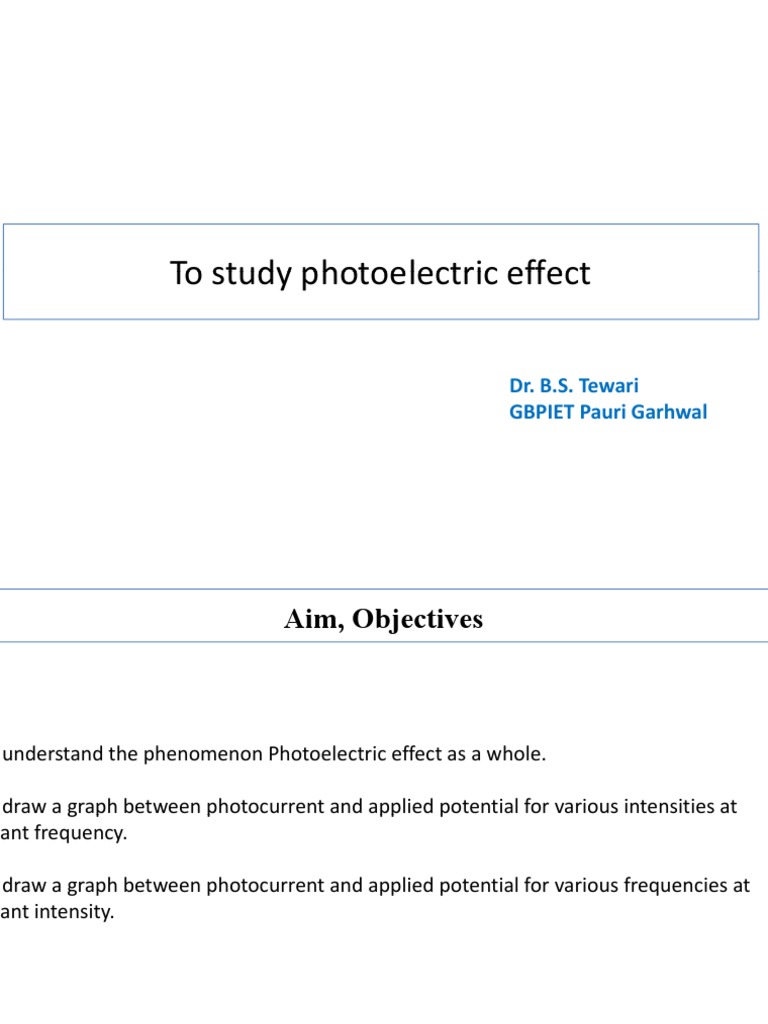 Photoelectric Effect Study Guide | PDF | Photoelectric Effect | Physics