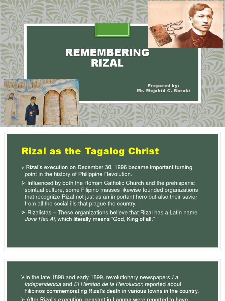 GEC109 - Remembering Rizal PDF | PDF | Sacraments | Catholic Church
