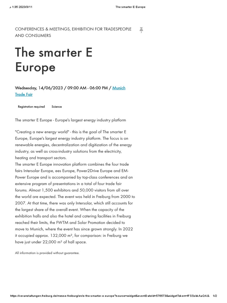 Creating a New Energy World: The smarter E Europe - Europe's Largest ...