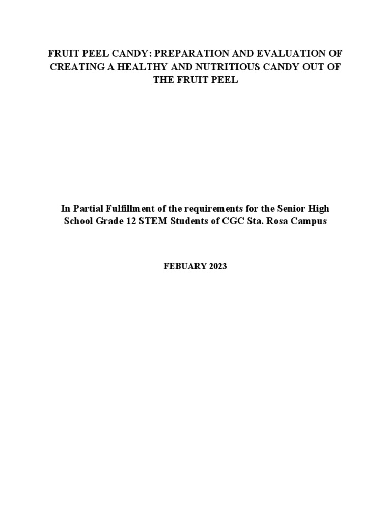 Fruit Peel Candy | PDF