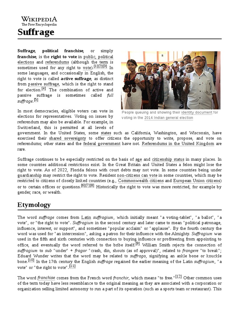 Suffrage | PDF | Suffrage | Women's Suffrage