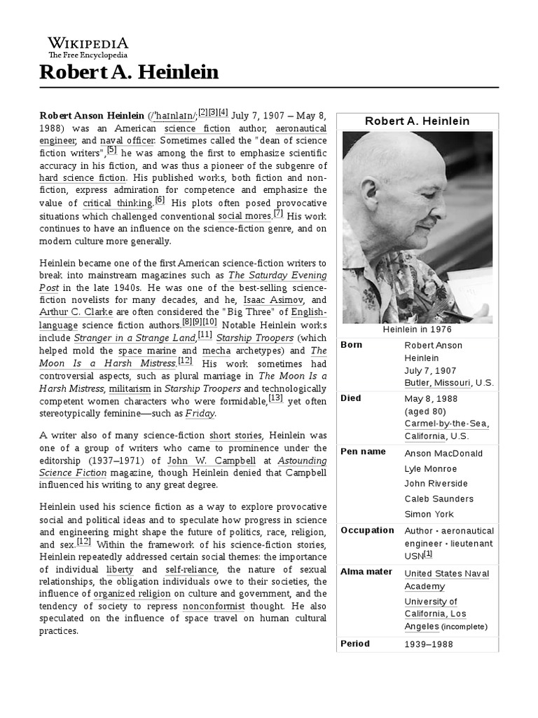 Robert A. Heinlein: Life and Works | PDF | History