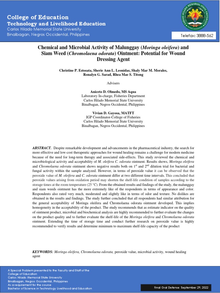 TLE Education Research | PDF | Antimicrobial | Candida (Fungus)