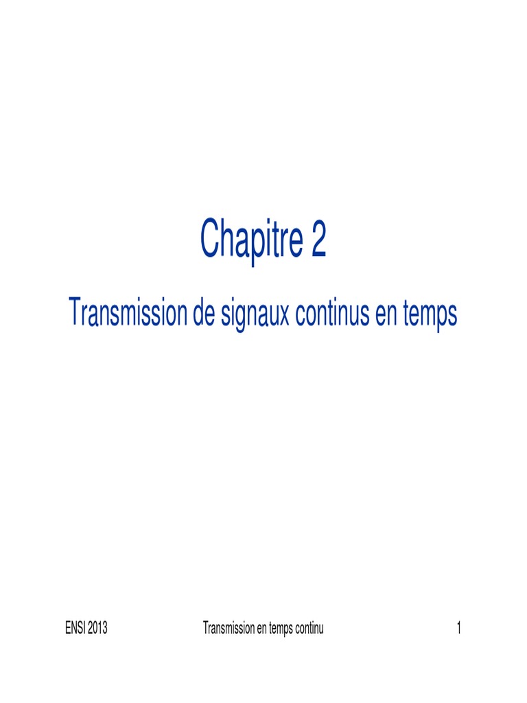 Transmission de signaux continus en temps | PDF | Modulation de ...