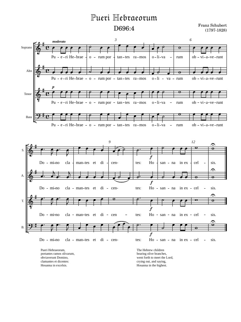 Schubert - 4 - Pueri Hebraeorum | PDF