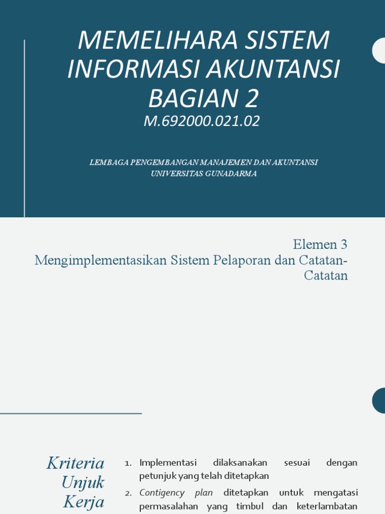 Sem7 - Tekn Akuntansi Ahli - Memelihara SIA-Bagian 2 | PDF