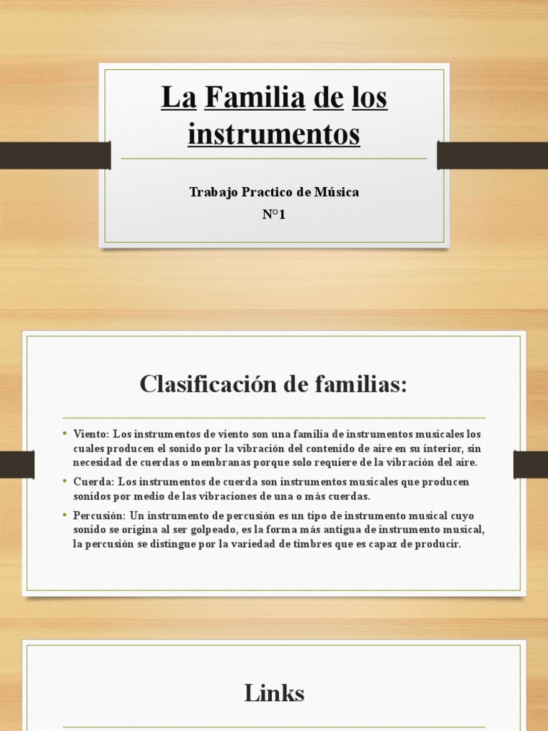 Clasificación de Familias de Instrumentos | PDF | Arte