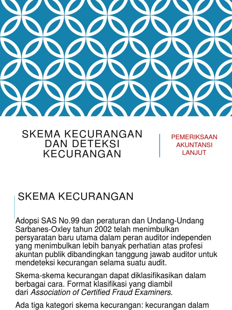 Materi 12, Skema Kecurangan Dan Deteksi Kecurangan | PDF