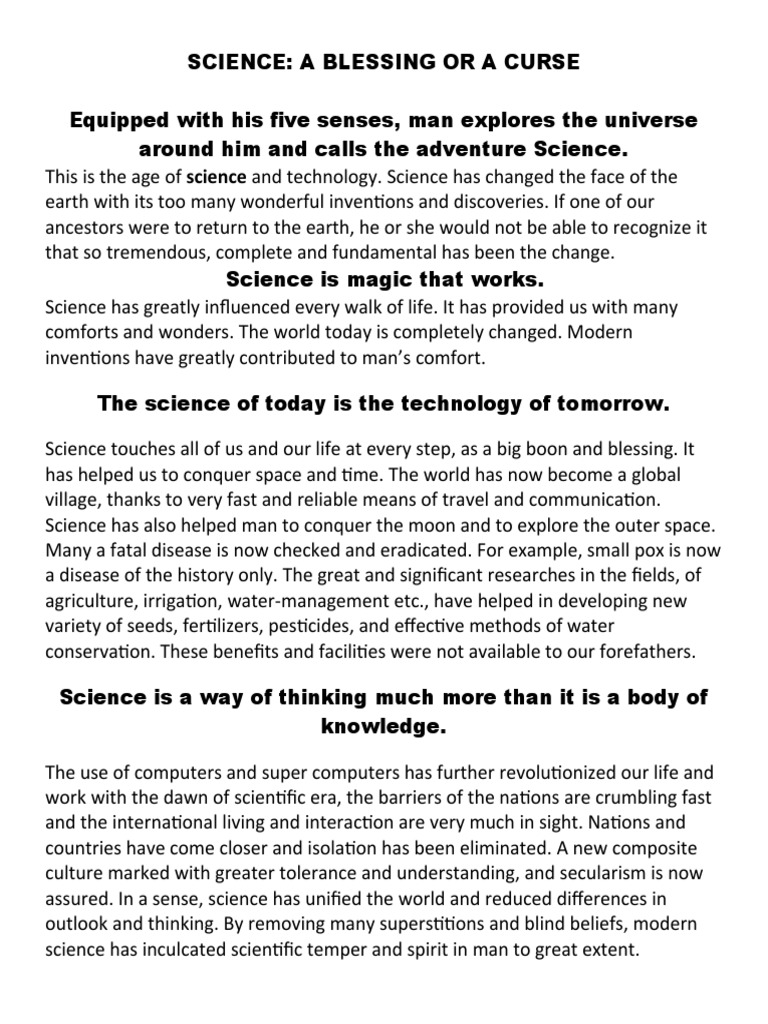 Science: Blessing or Curse? | PDF | Science | Nuclear Weapons