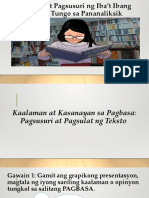 CURRICULUM MAP Pagbasa at Pagsusuri | PDF