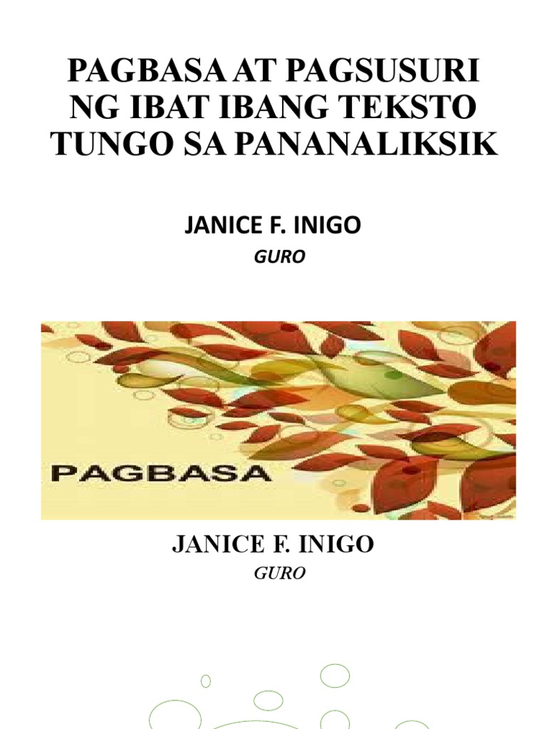 Pagbasa Q3module1 | PDF