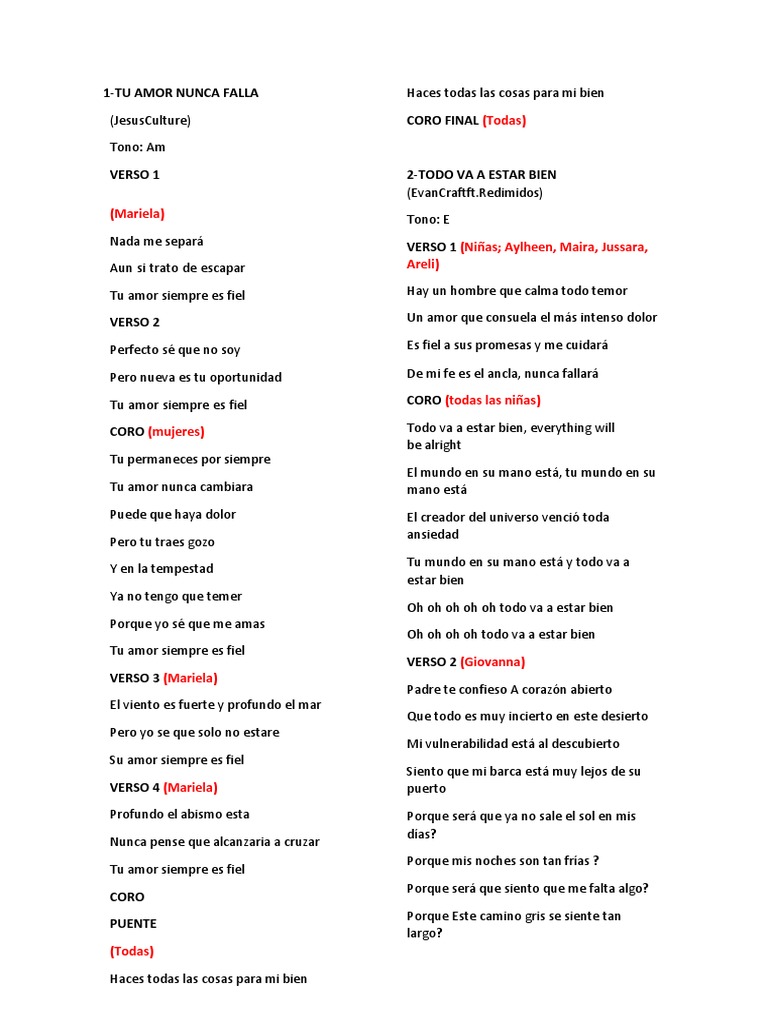 Letras Altar Sabado Actualizado | PDF | Amor